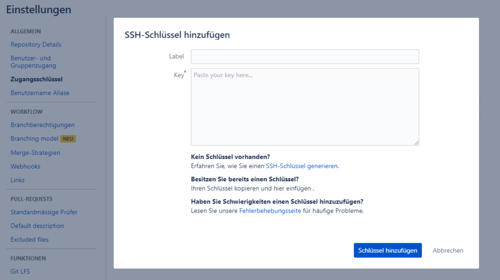 Using Bitbucket Repository via SSH in Plesk